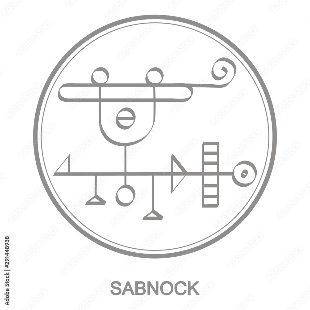 Vector icon with symbol of demon Sabnock. Sigil of Demon Sabnock Stock ...