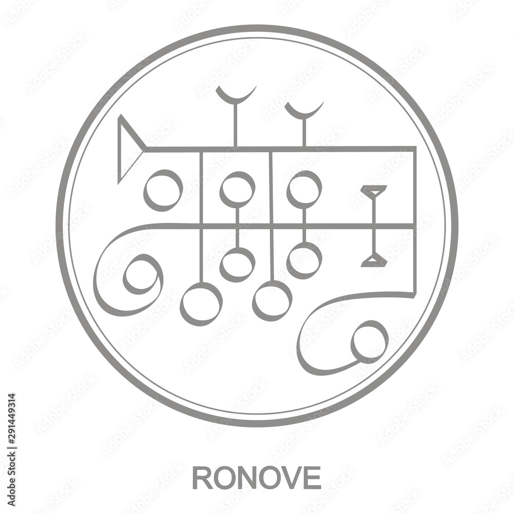 Vector icon with symbol of demon Ronove. Sigil of Demon Ronove Stock ...