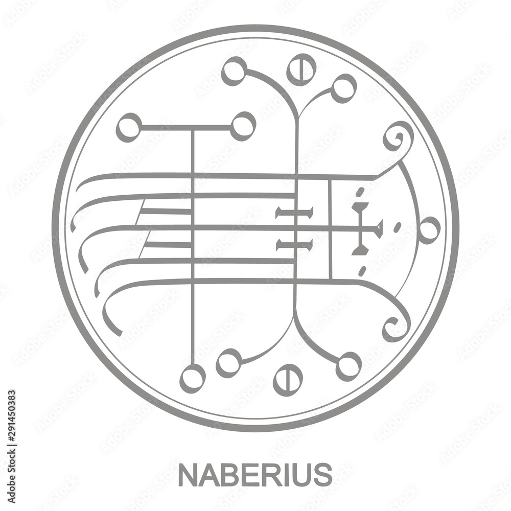 Vector icon with symbol of demon Naberius. Sigil of Demon Naberius ...