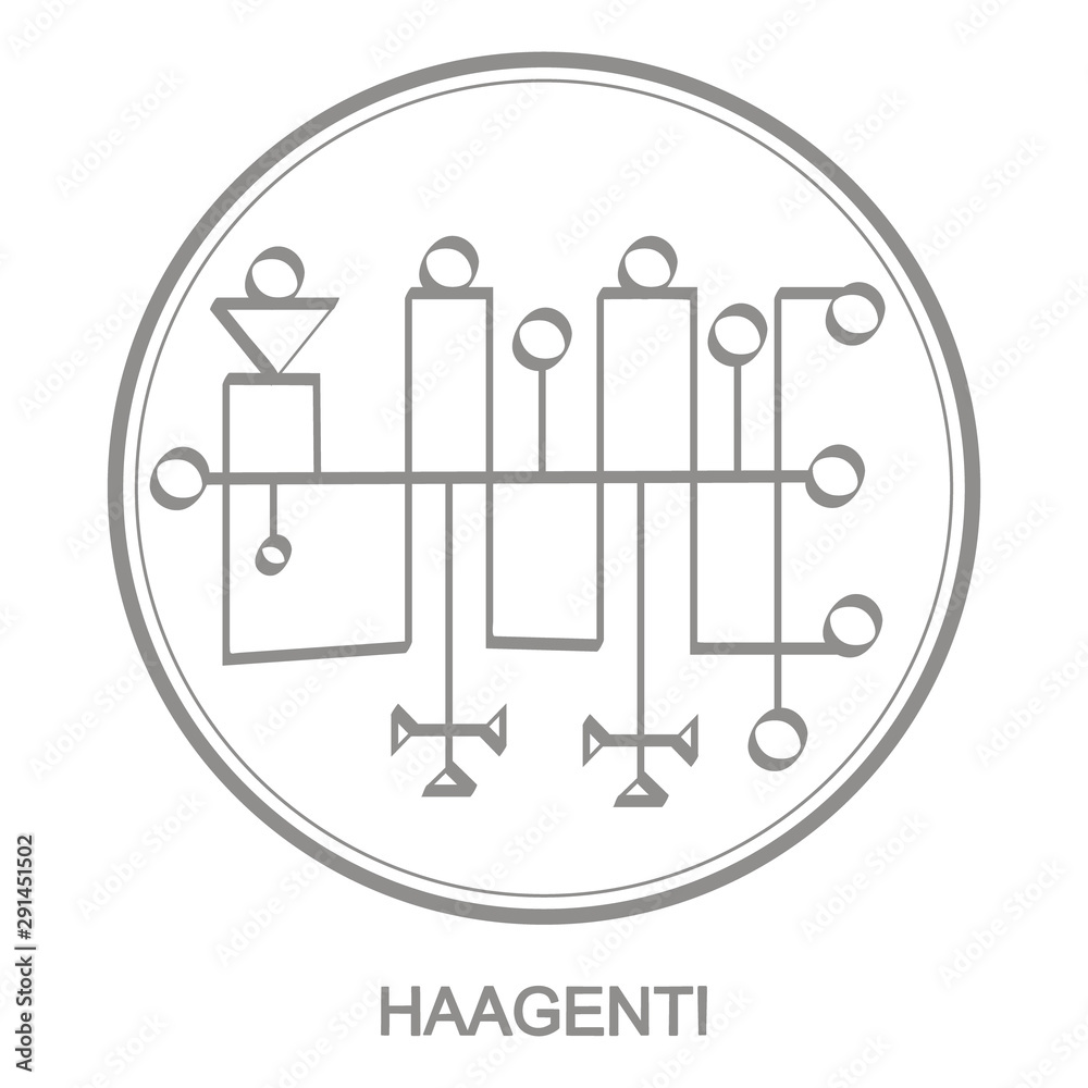 Vector icon with symbol of demon Haagenti. Sigil of Demon Haagenti ...