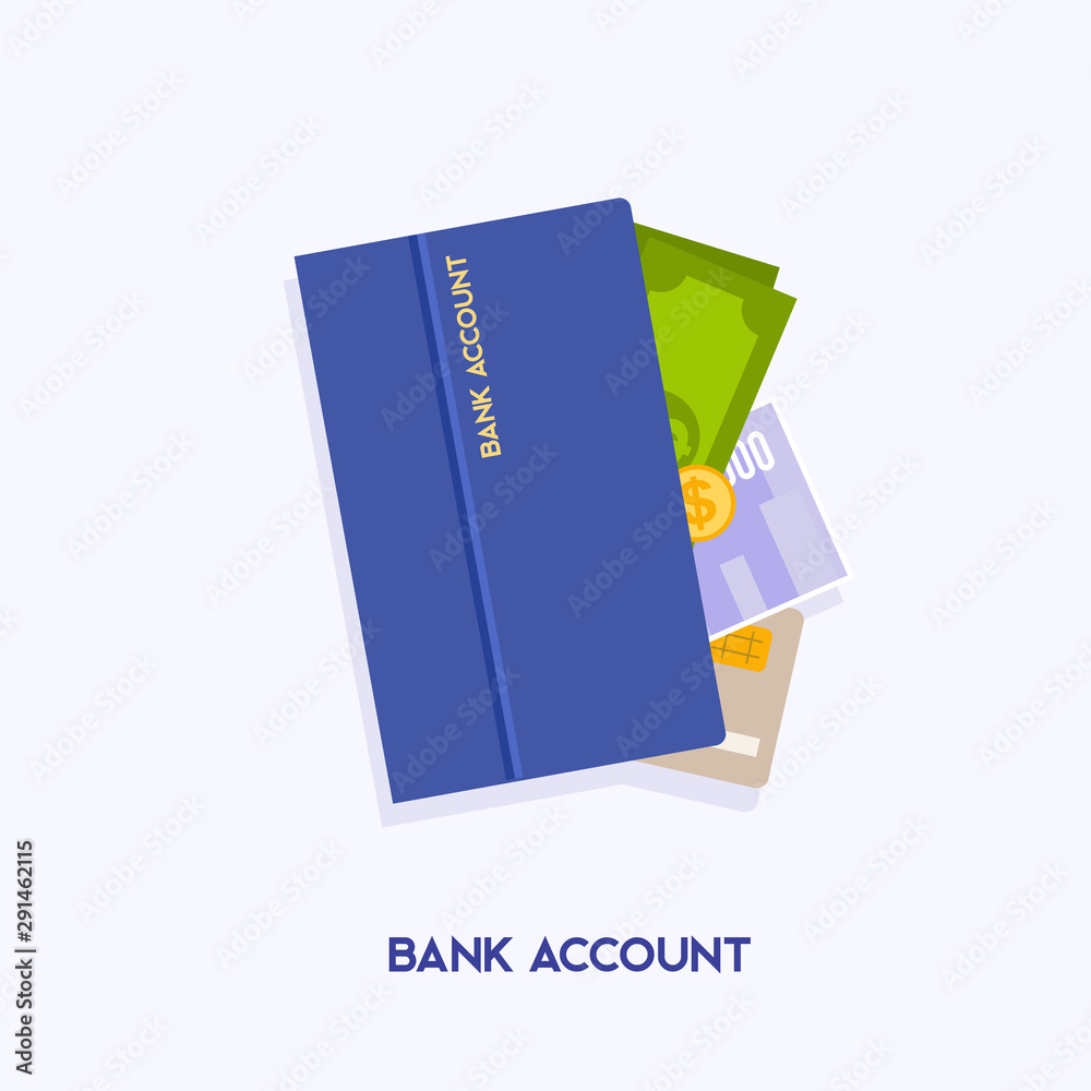 Bank account opening concept. Internet banking, online purchasing and ...
