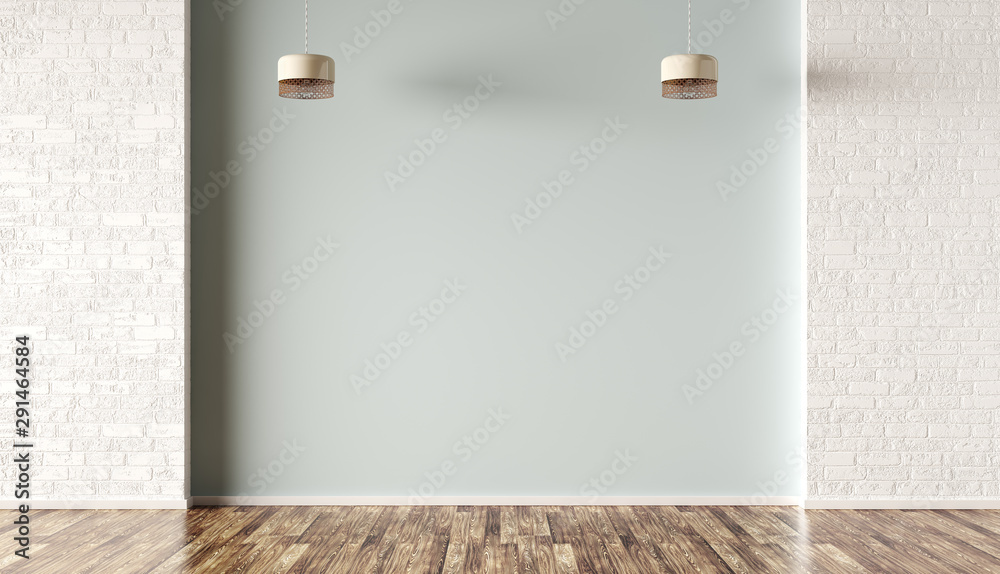 Interior background of room with lamps 3d rendering Stock Illustration ...