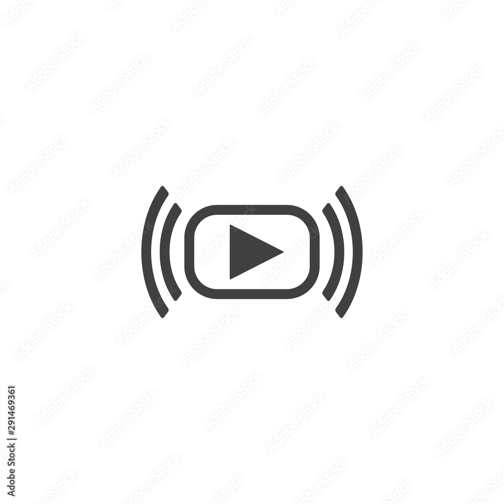 Video streaming icon in black color on a white background Stock Vector ...