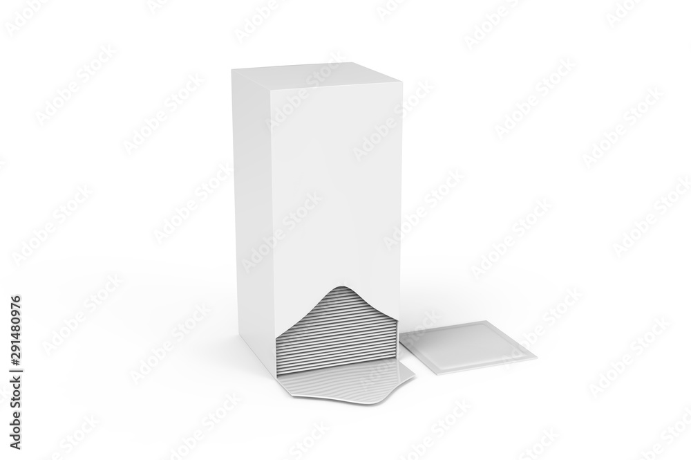 White blank tea dispenser box mock up template on isolated white ...
