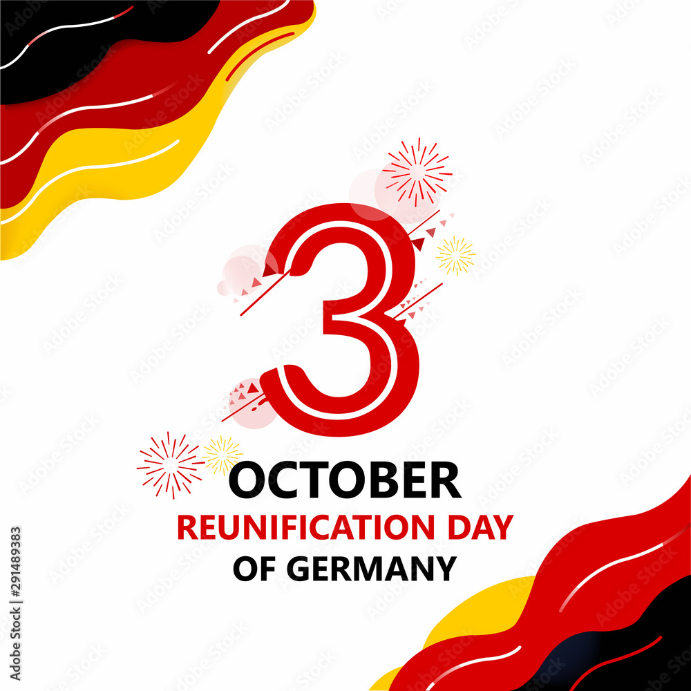 Anniversary Logo of Germany Reunification day, happy independence day ...