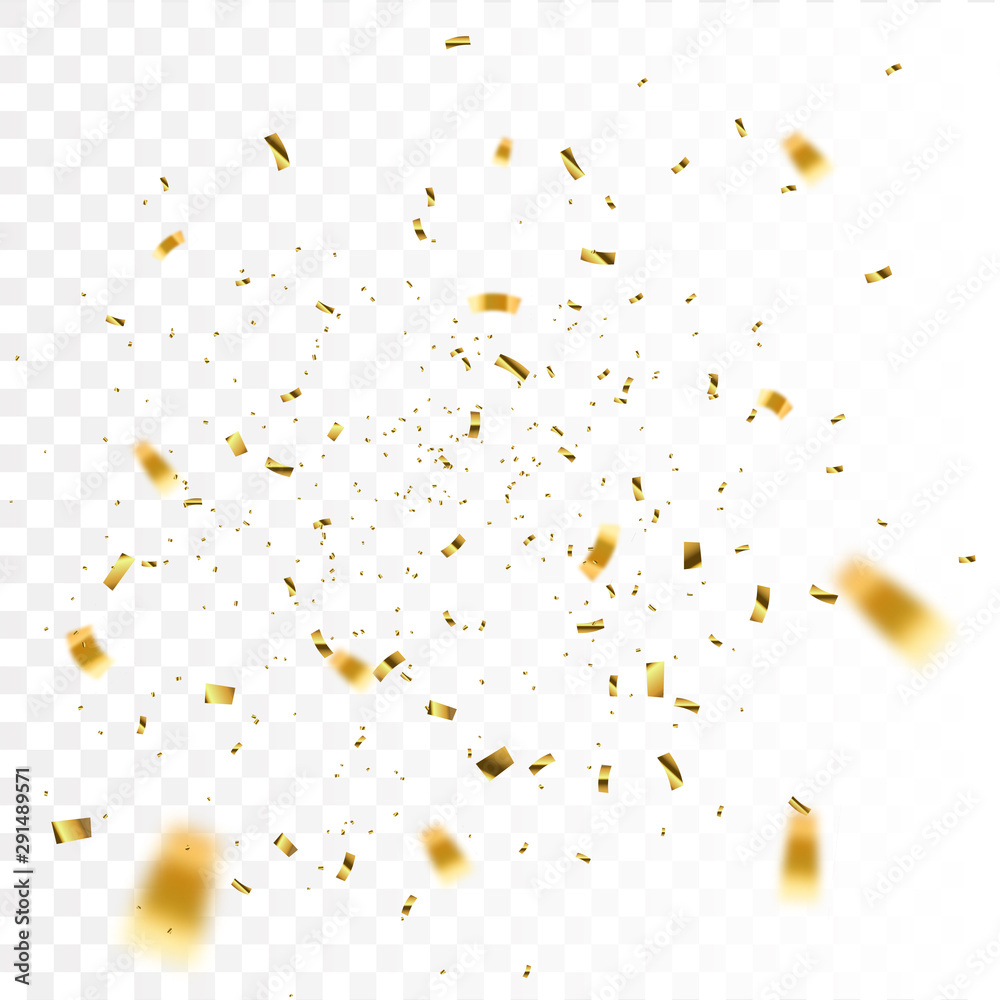 Gold Confetti Vector Background Stock Vector | Adobe Stock