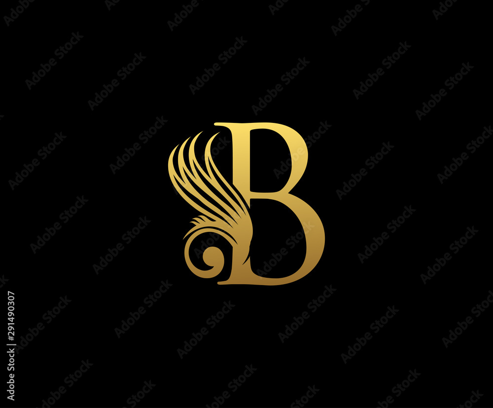 Letter B Gold