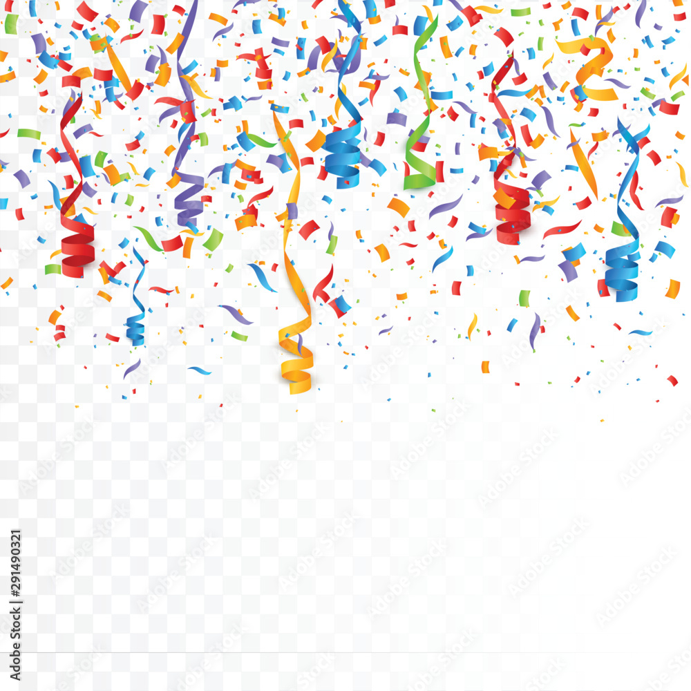 Color Confetti Isolated On White Background. Celebrate Vector Illustration Stock Vector | Adobe ...