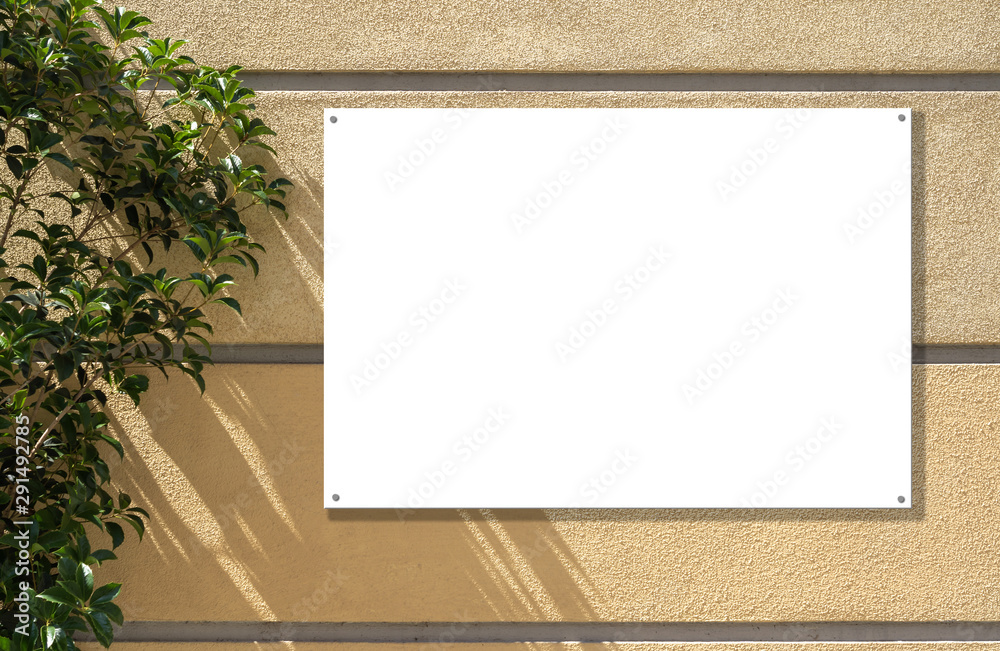 Mockup of a poster on an outdoor wall Stock Photo | Adobe Stock