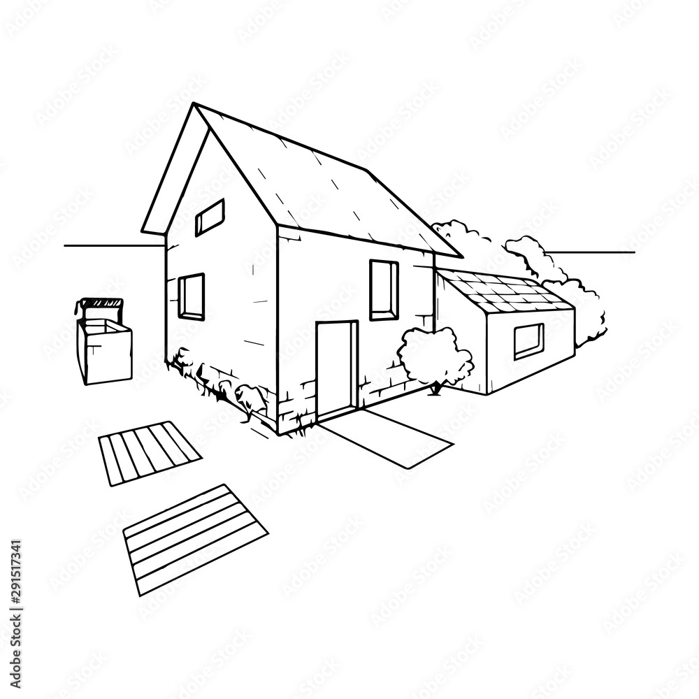 2 Point Perspective Farm House