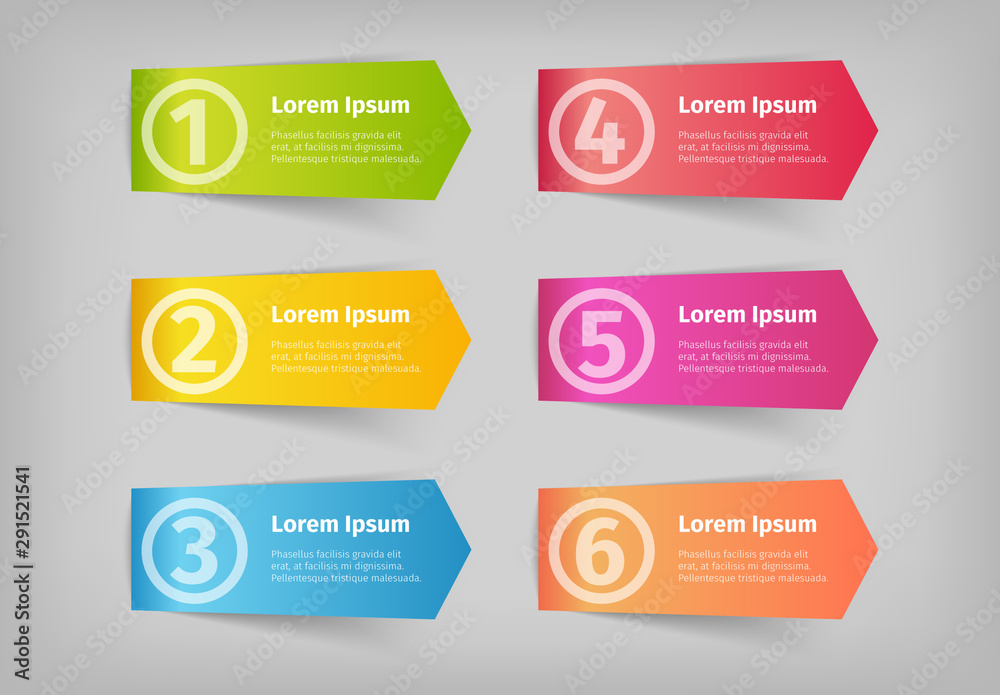 Numbered Arrows Info Chart Layout Stock Template | Adobe Stock