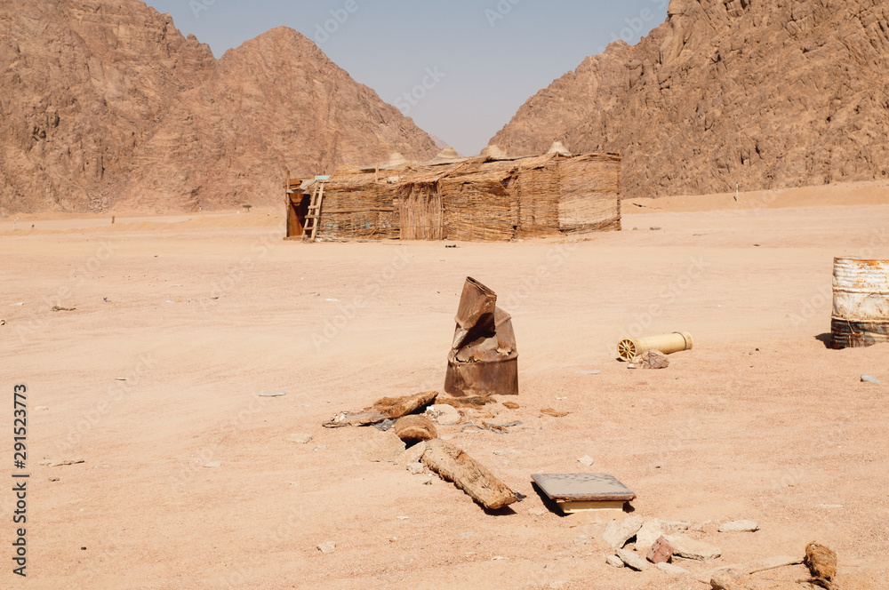 Traditional bedouin hut in Sahara desert, Egypt Stock Photo | Adobe Stock