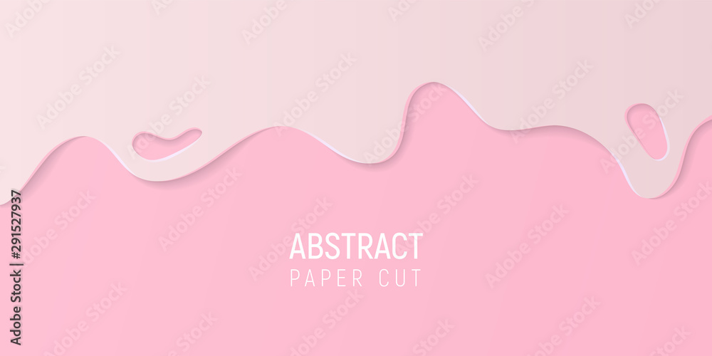Pink abstract paper cut slime background. Banner with slime abstract ...
