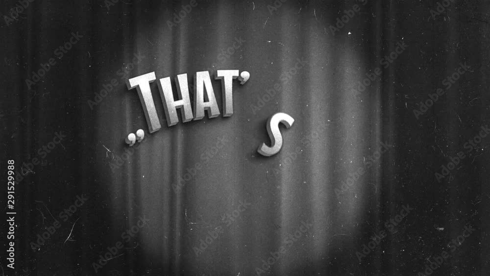 Vintage That's All Folks Cinema Screen/ 4k animation of a super elegant ...