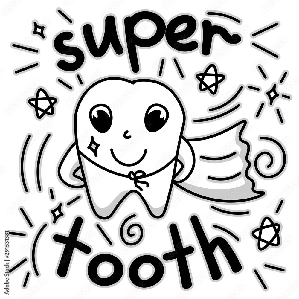 Cute Tooth Drawing