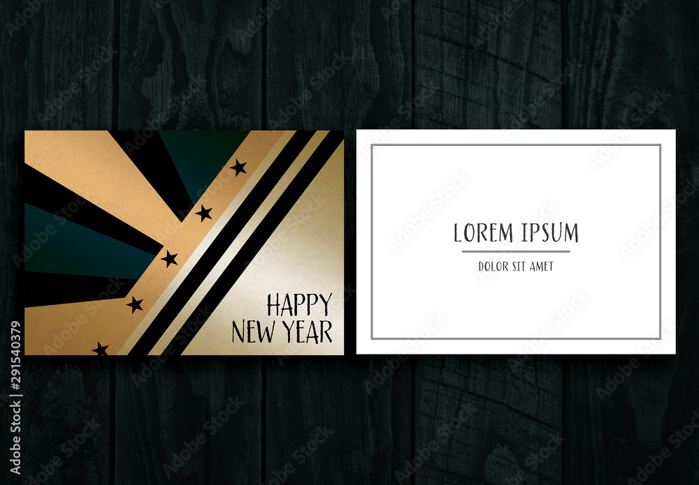 New Year Greeting Card Layout Stock Template | Adobe Stock