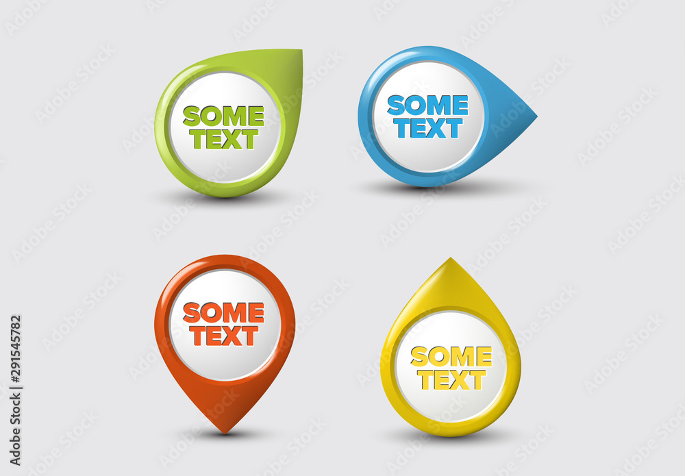 Round 3D Pointer Layout Set Stock Template | Adobe Stock