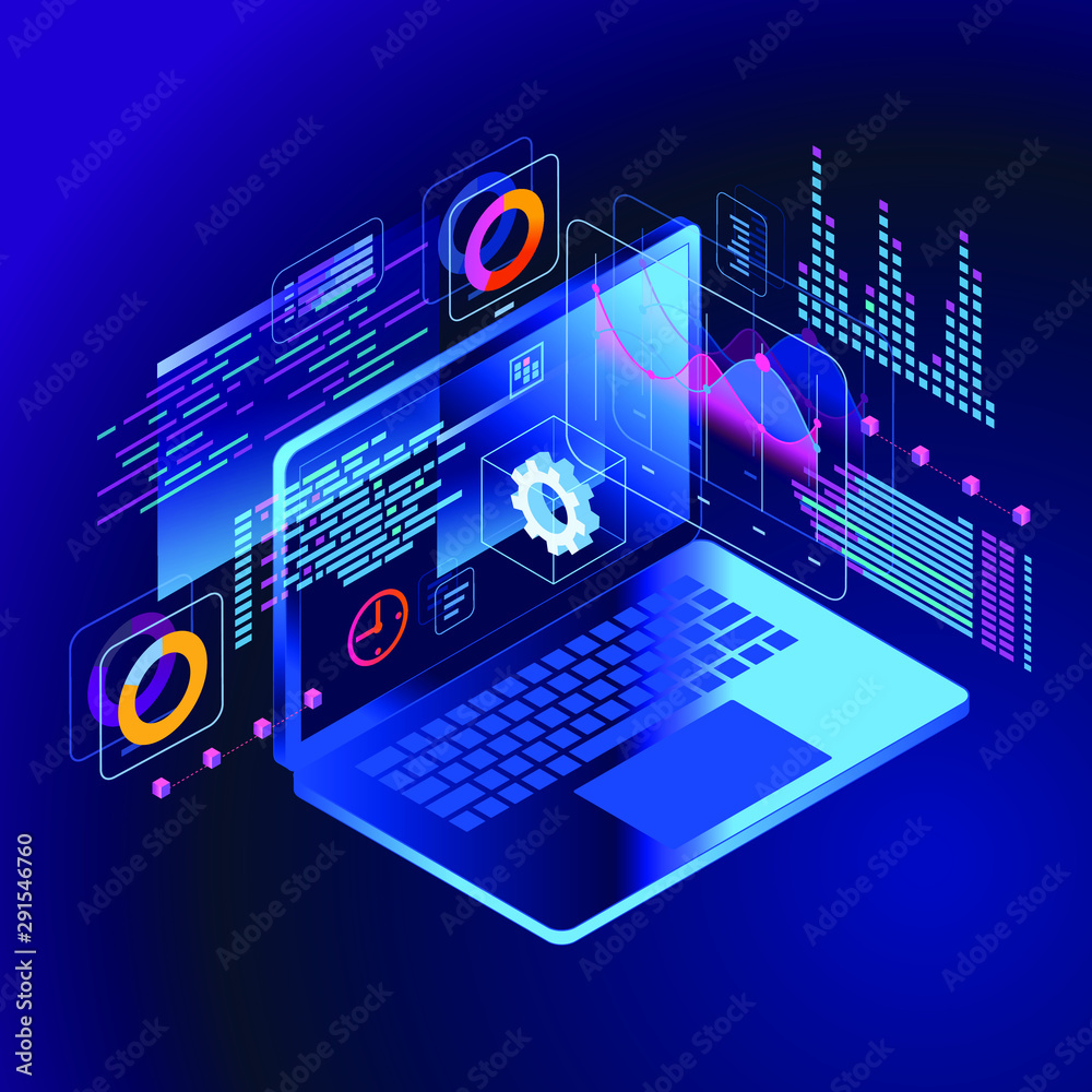 Programming web banner. Best programming languages. Technology process ...