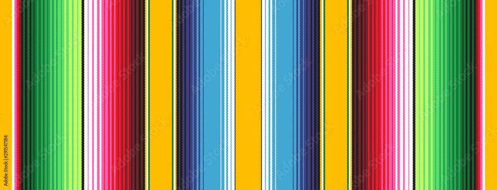 Yellow Blue Green Red Mexican Blanket Serape Stripes Seamless Vector ...