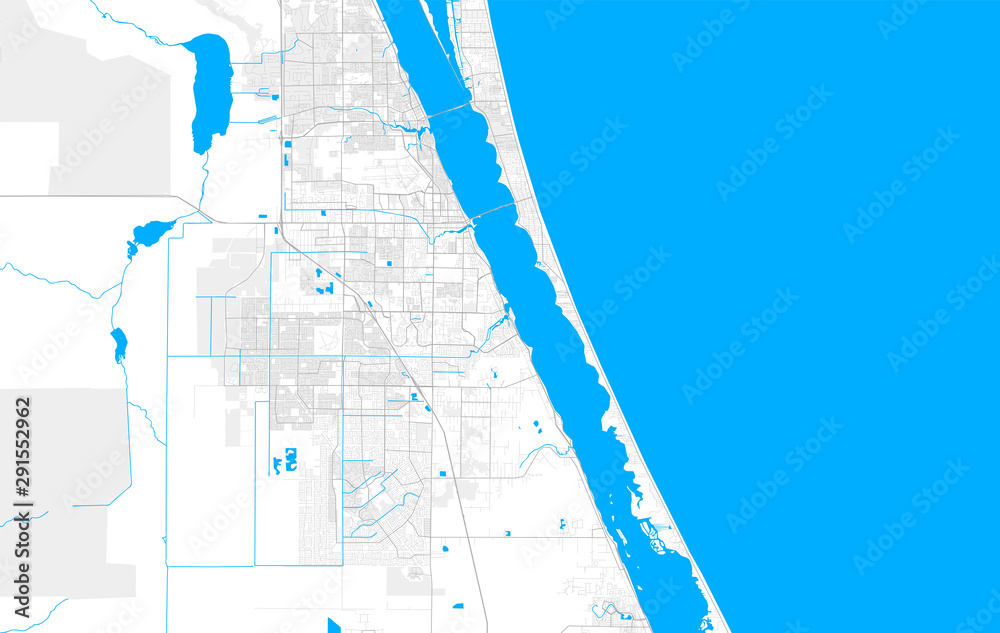 Rich detailed vector map of Palm Bay, Florida, USA Stock Vector | Adobe ...