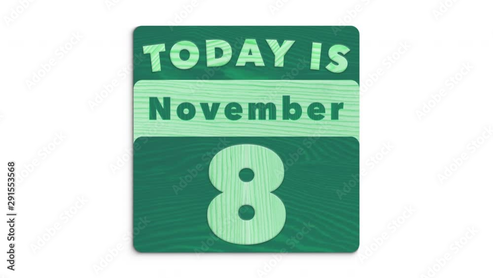 November Flip Calendar With Alpha Matte (Transparent) 4k 30 fps ...