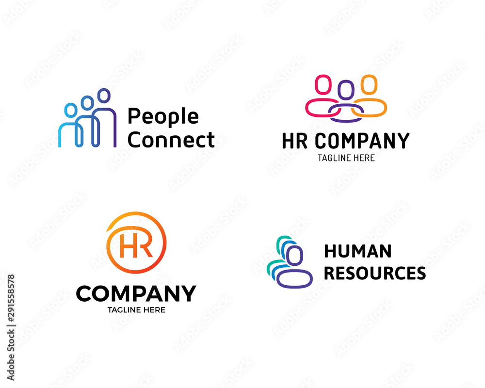 HR Logo Design Template Set Stock Vector | Adobe Stock