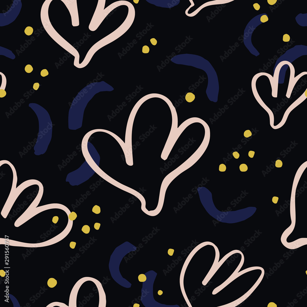 Super cute seamless texture with different shapes. Vector pattern in ...