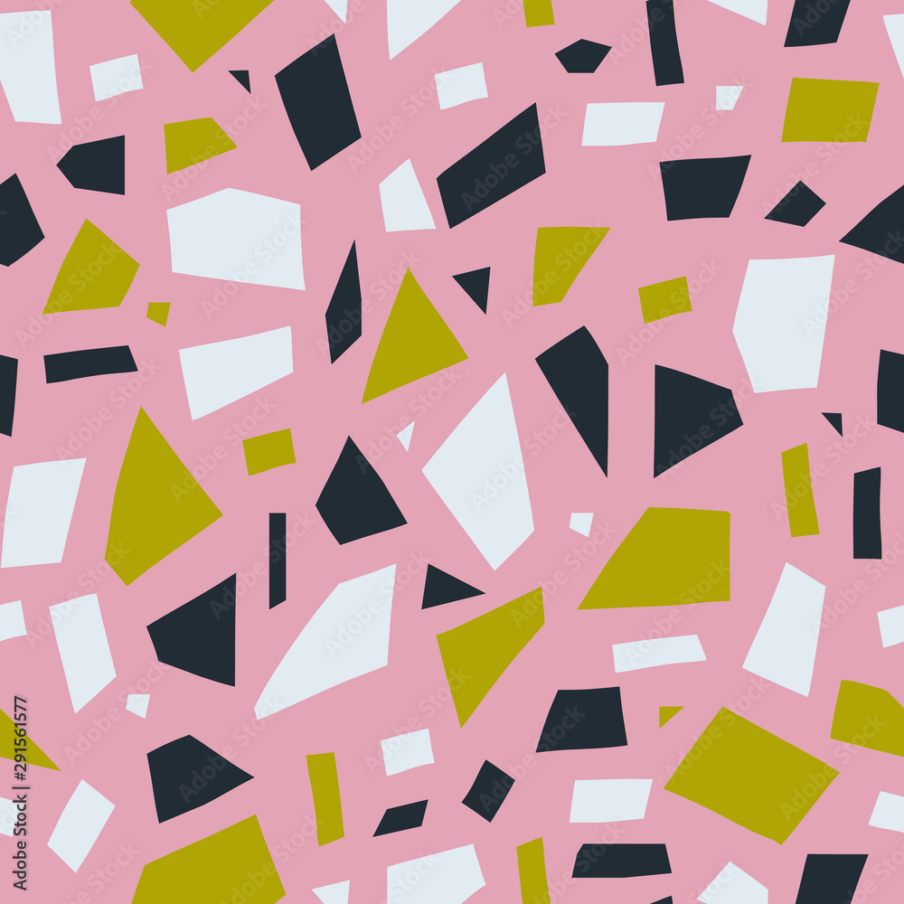 Abstract seamless texture with different geometrical shapes. Vector ...