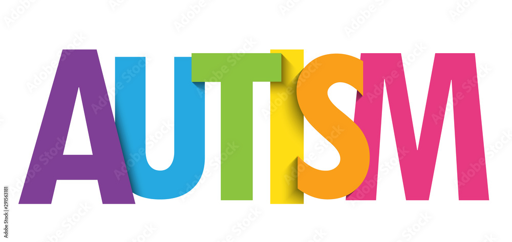 AUTISM rainbow gradient typography banner Stock Vector | Adobe Stock