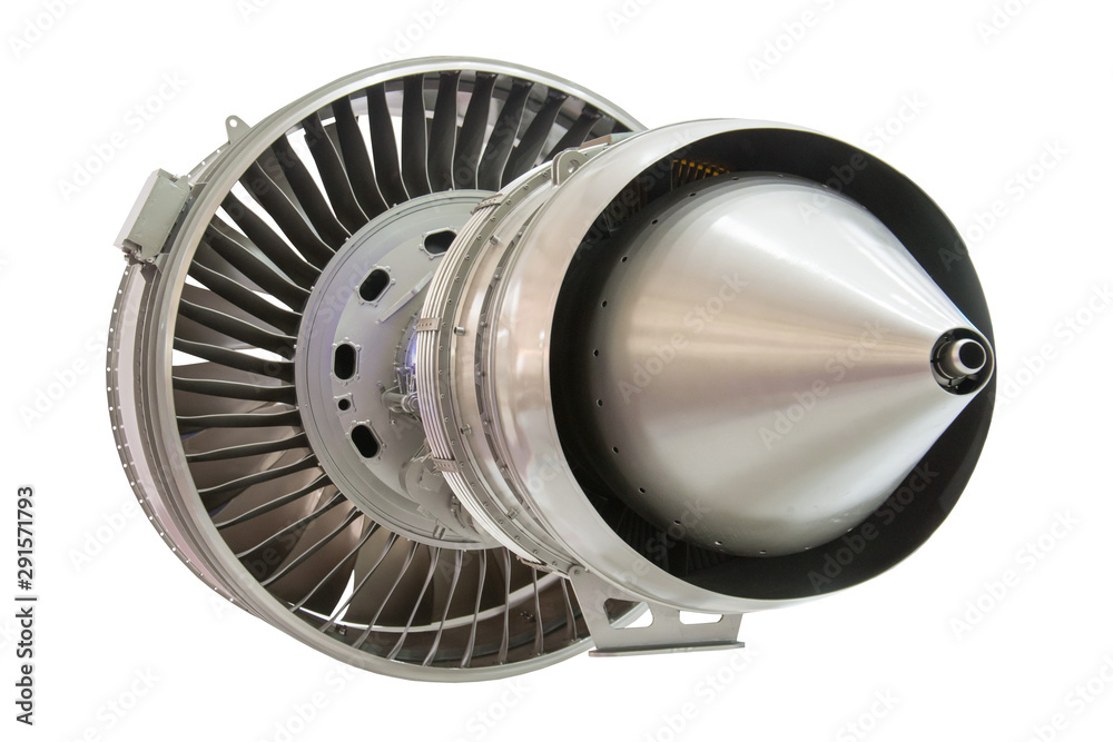 Turbine jet engine, isolated on white background. Stock Photo | Adobe Stock