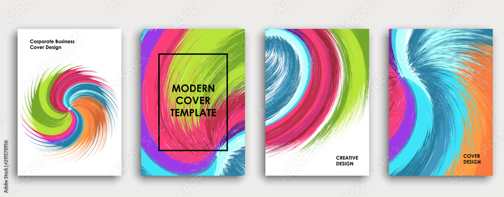 Multi-colored book cover page design, creative abstract background ...
