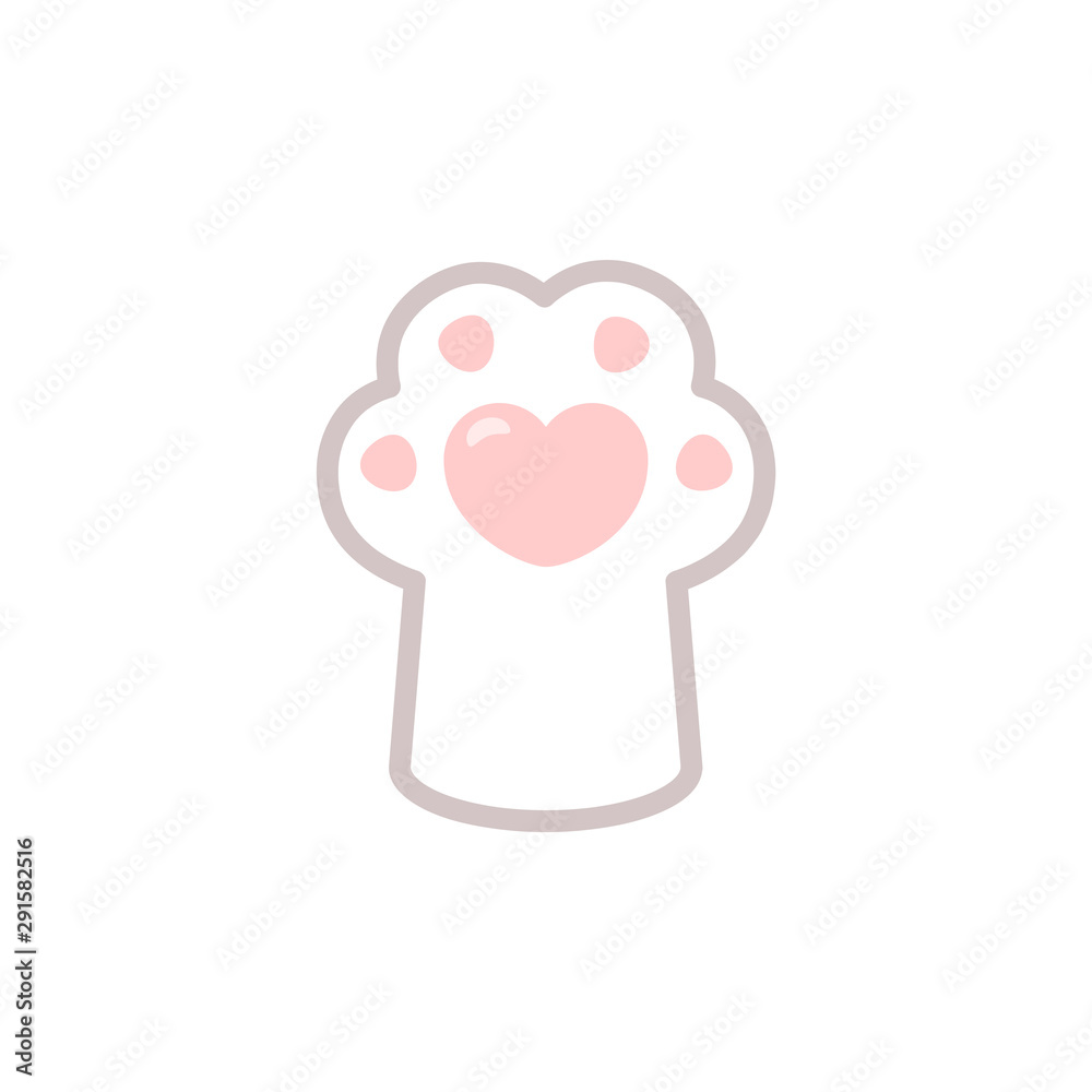 Cute cat paw Stock Vector | Adobe Stock