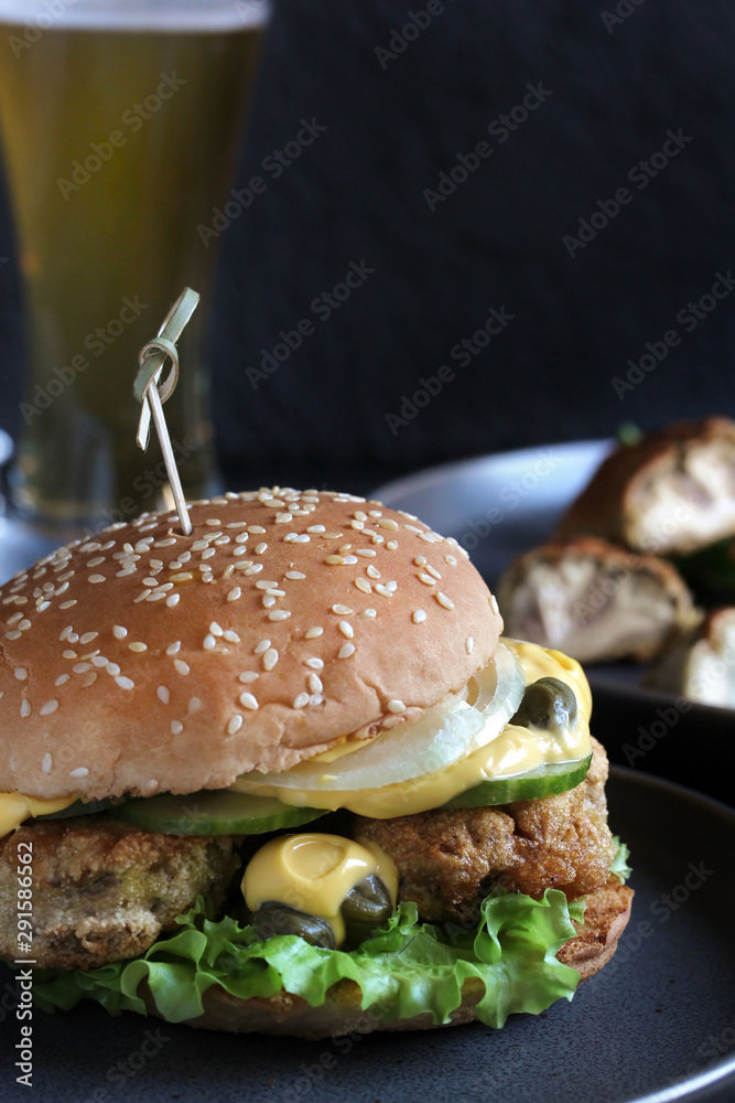 Brain Burger. Fried brains beef, calf or sheep are fried in deep fried ...