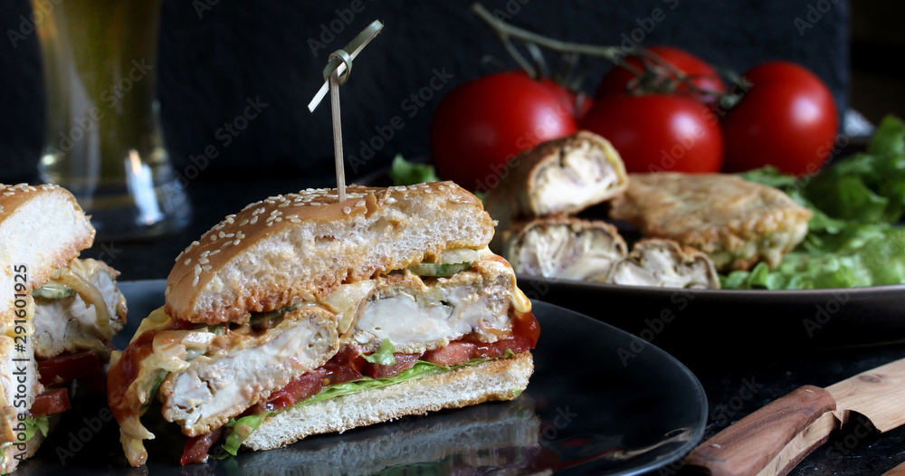 Brain Burger. Fried brains beef, calf or sheep are fried in deep fried ...
