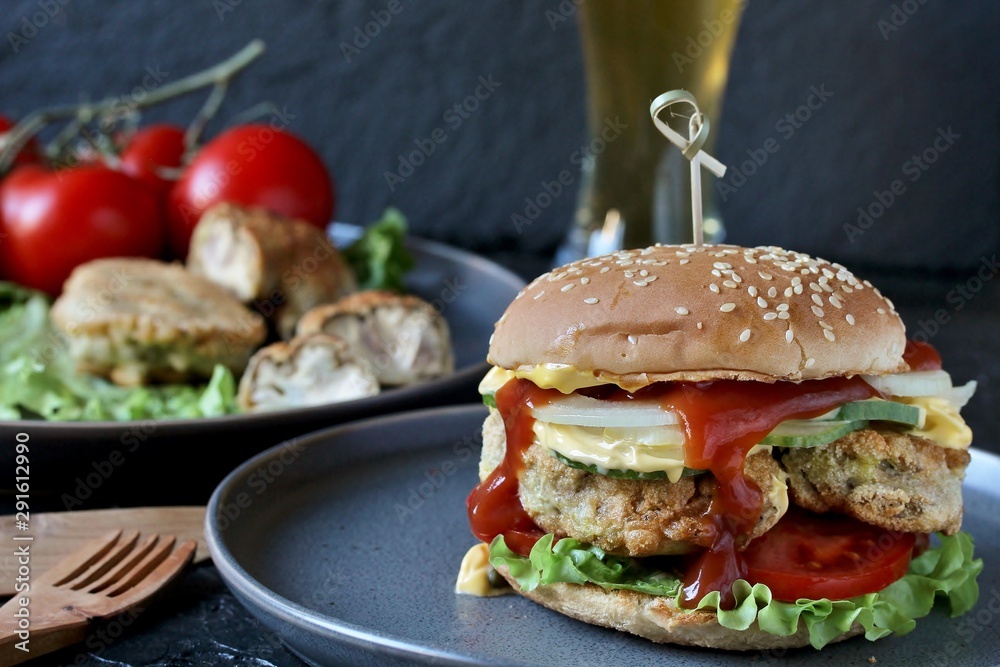 Brain Burger. Fried brains beef, calf or sheep are fried in deep fried ...