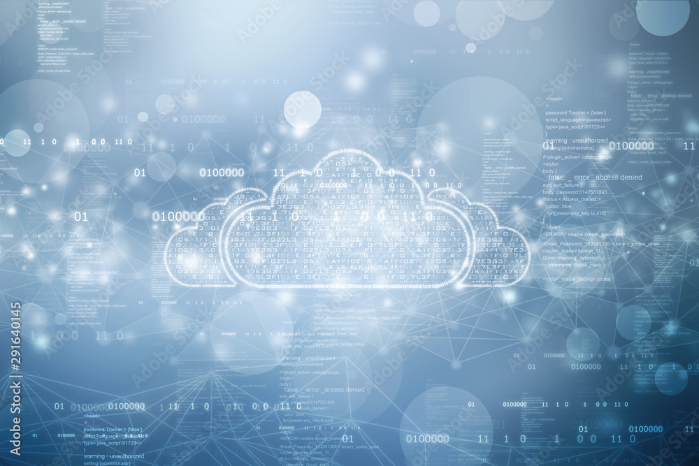 2d illustration of Cloud computing, Cloud Computing Concept, Cloud ...