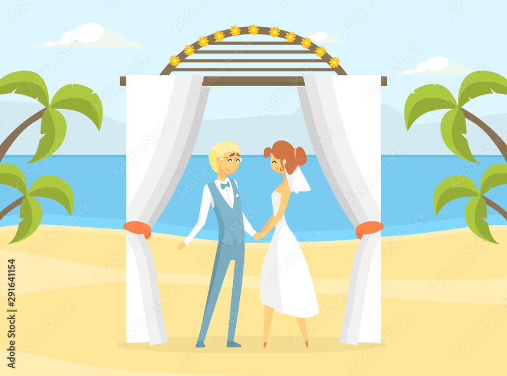 Cartoon Beach Resort Wedding