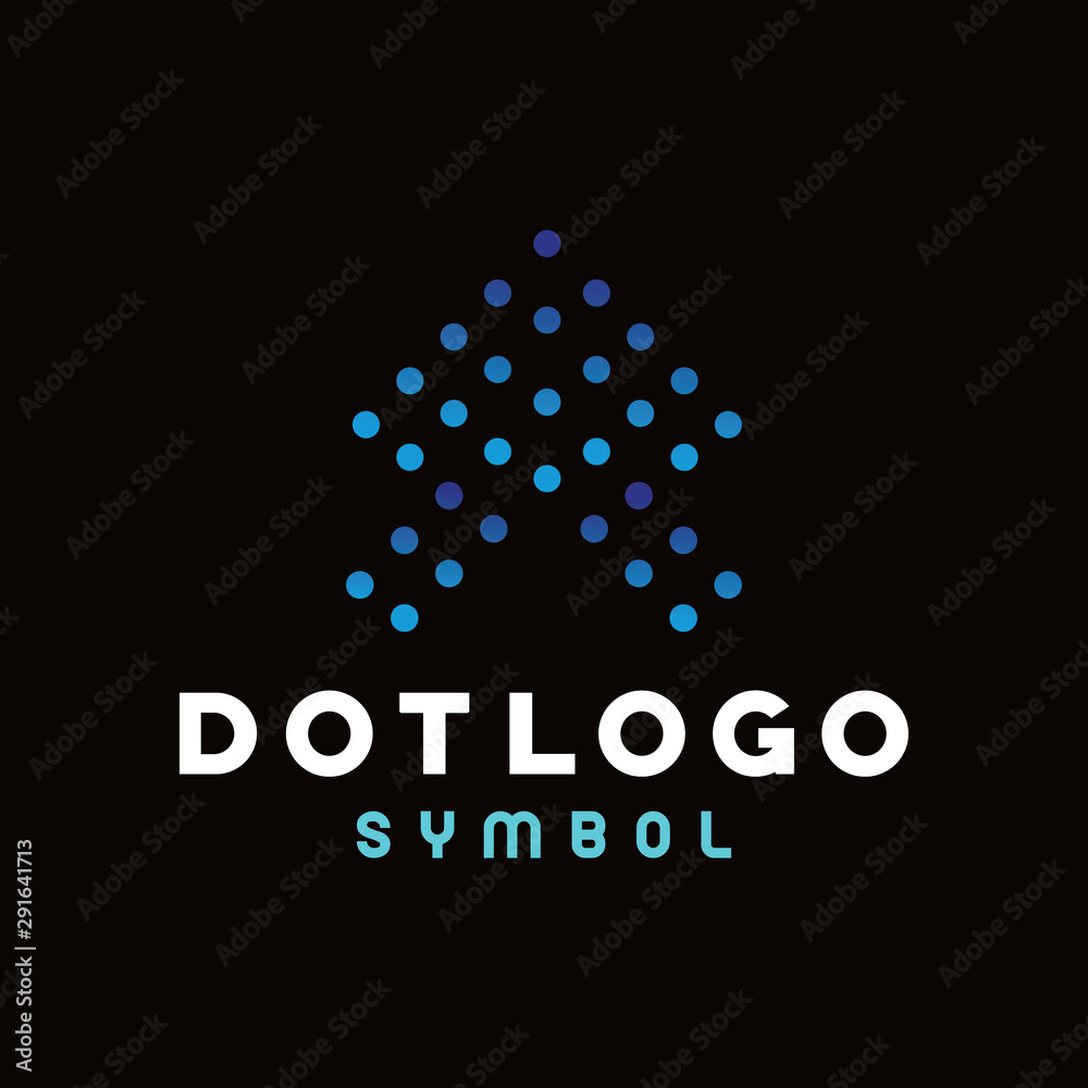 Dot Digital Logo Design. Technology Emblem Icon. Modern Connect Symbol ...
