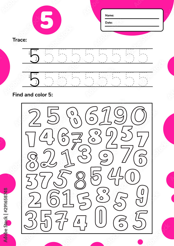 Educational worksheet for preschool and school kids. Number game for ...