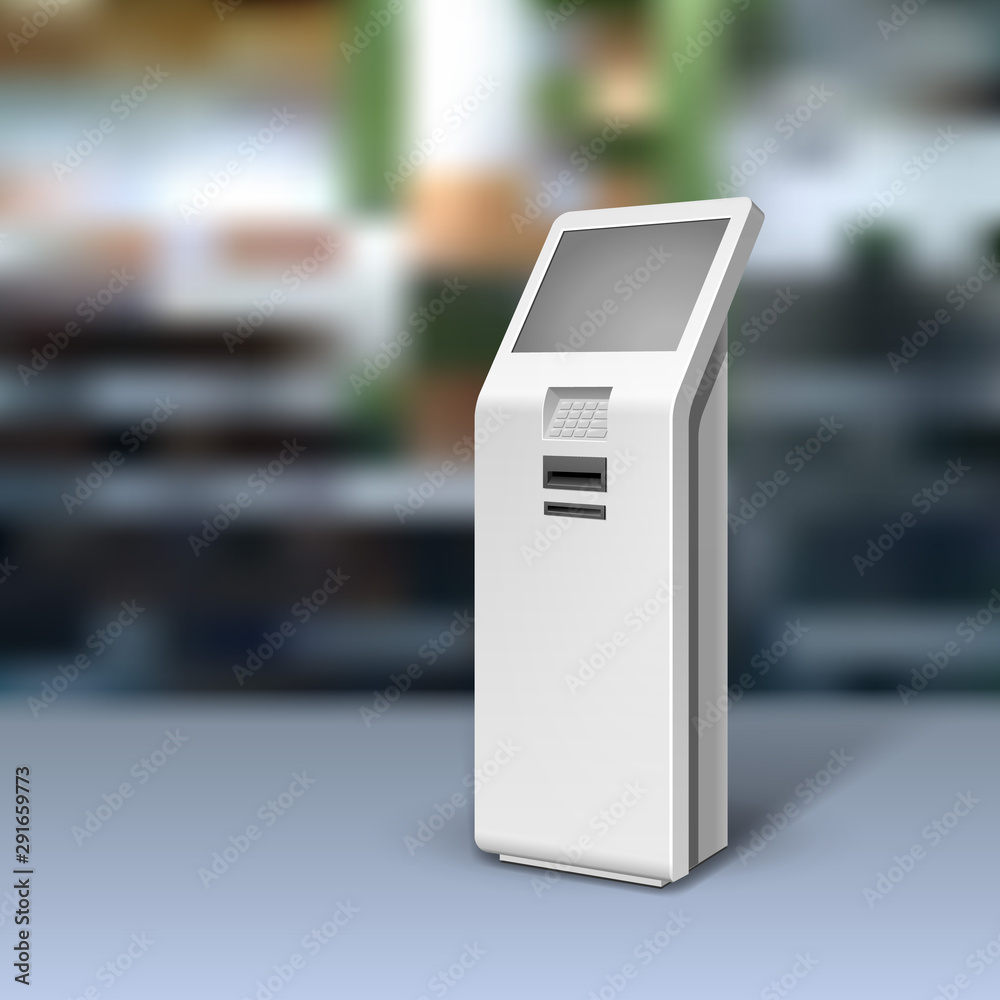 Mockup Payment Information Terminal. ATM, POS, POI Advertising Outdoor ...