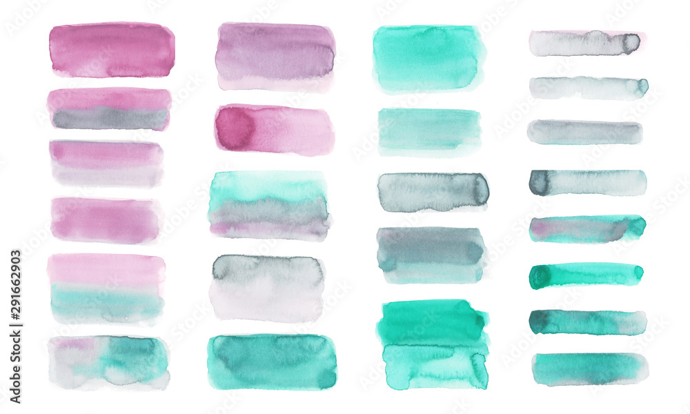 Pastel watercolor set isolated on white background Stock Vector | Adobe ...