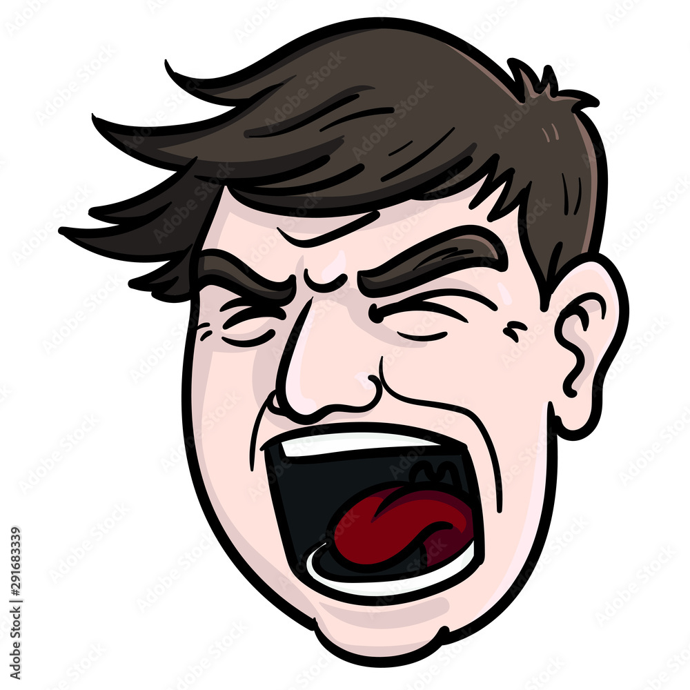 Angry Yelling Face Cartoon