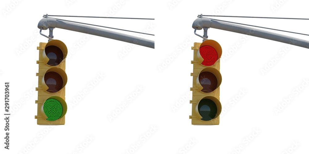 Traffic signal red Light stop sign Green Light go sign LED Stock ...