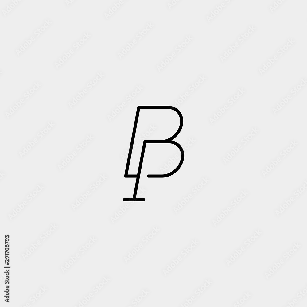 Letter B P BP PB Logo Design Simple Vector Stock Vector | Adobe Stock
