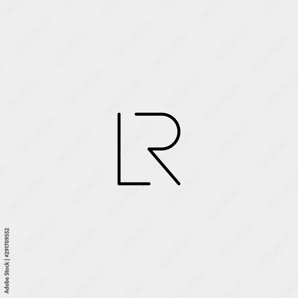 Letter R L RL LR Logo Design Simple Vector Stock Vector | Adobe Stock