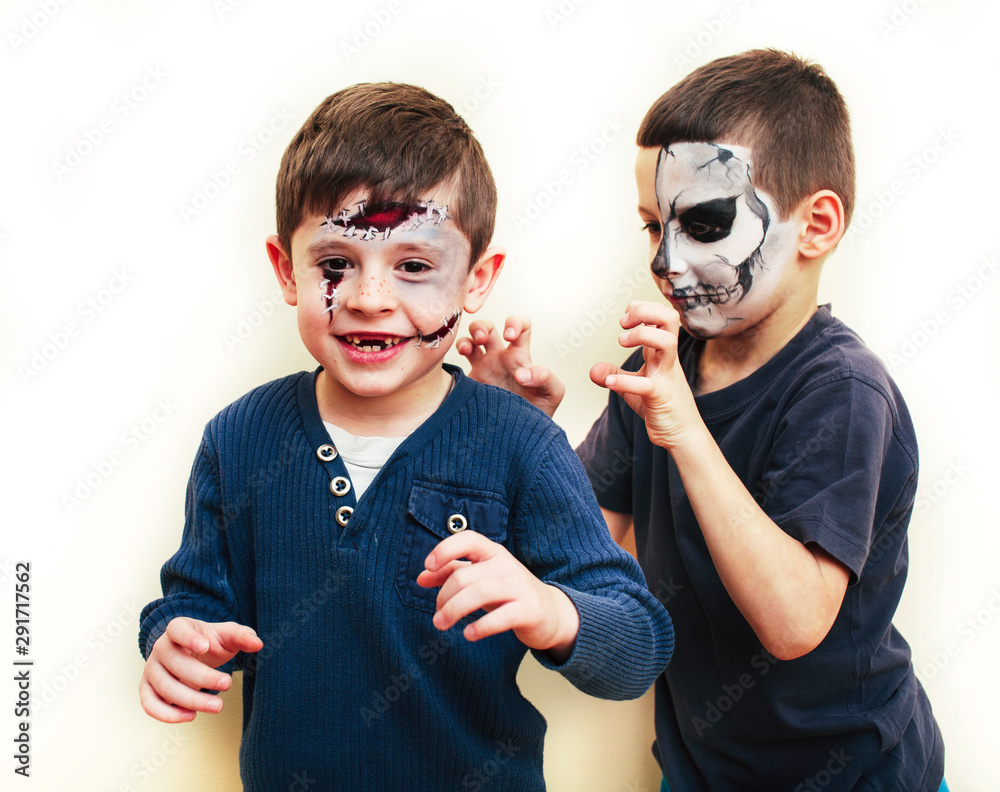 zombie apocalypse kids concept. Birthday party celebration facepaint on ...