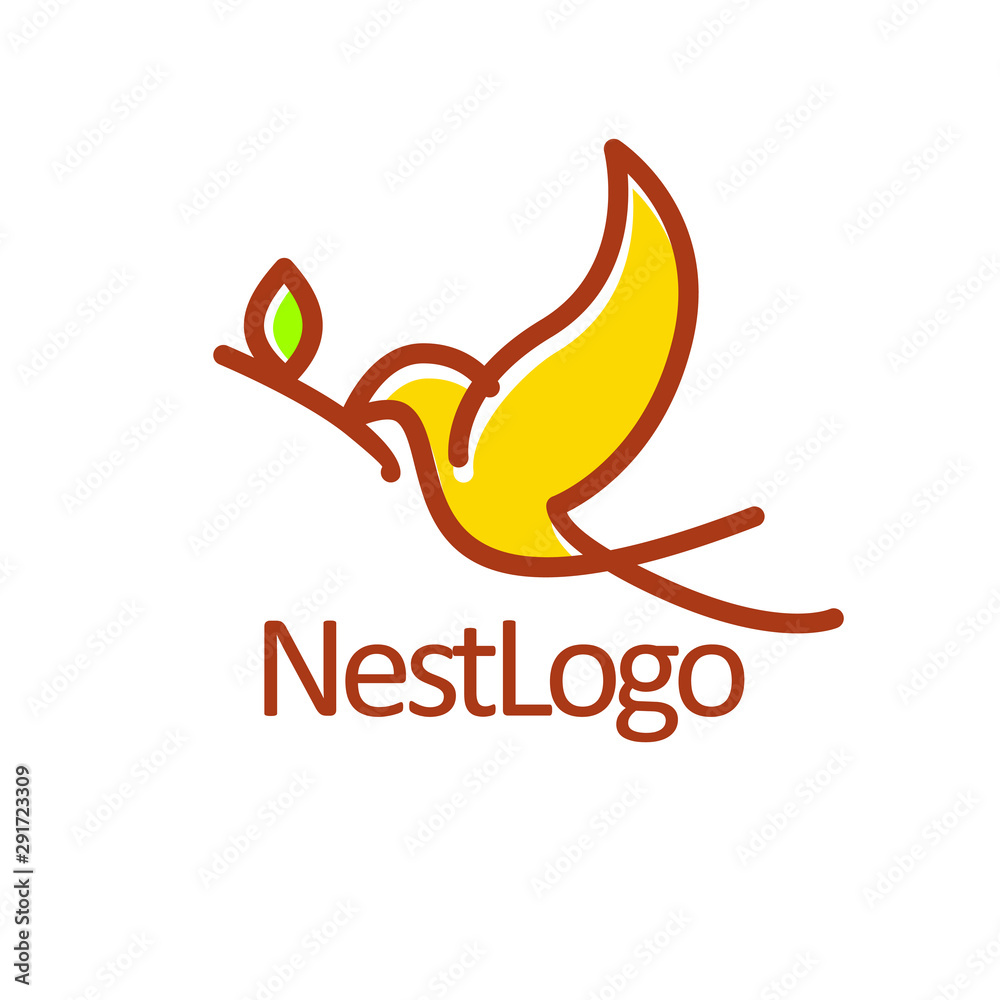 nest bird logo design template, vector editable Stock Vector | Adobe Stock