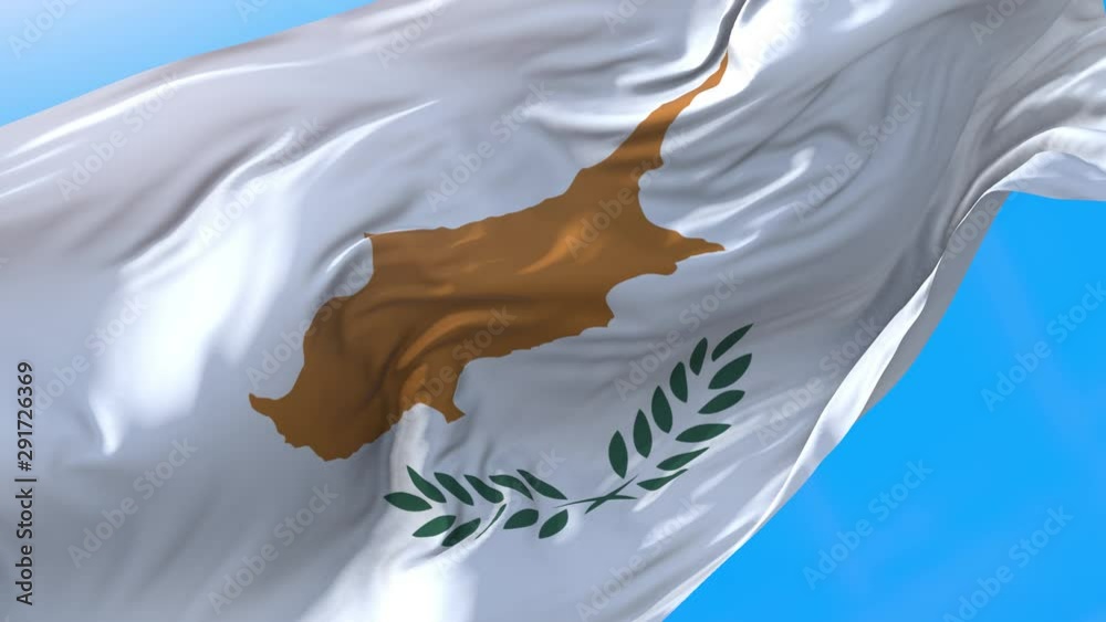 Cyprus flag waving in wind 4K. Realistic Cypriot background. Cyprus ...