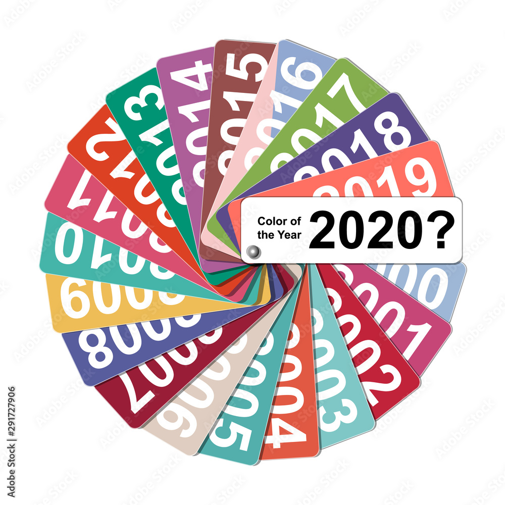 what color of the year 2020 concept, trend color palette sample swatch ...