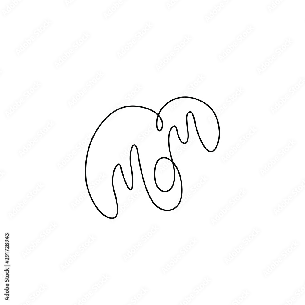 Mom inscription with heart continuous line drawing, tattoo, print for ...